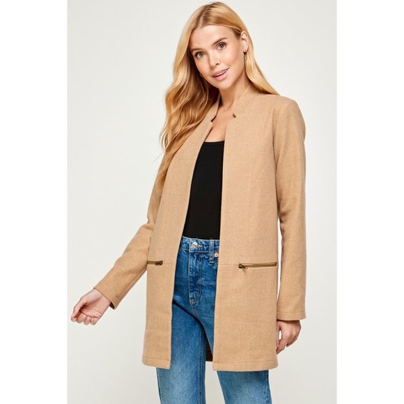 Ellison | Jackets & Coats | Collarless Long Jacket | Poshmark